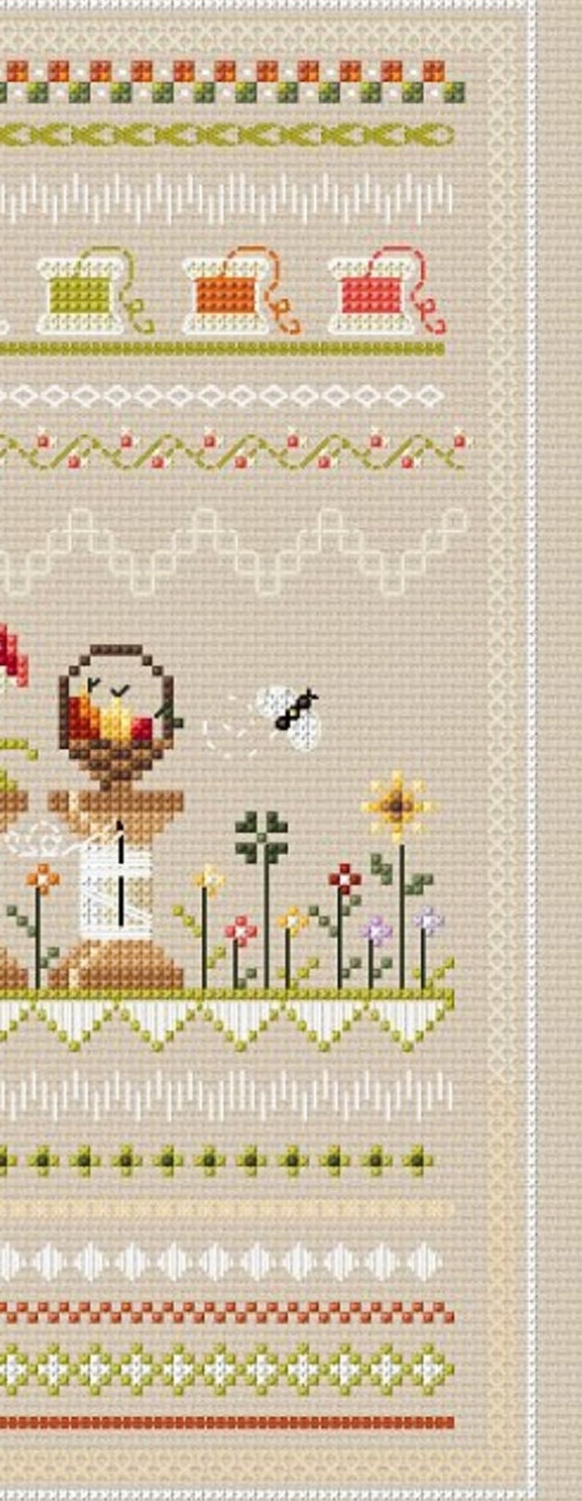 Thread Spool Sampler-pdf Pattern - Cross Stitch Pattern - Thread Spool ...