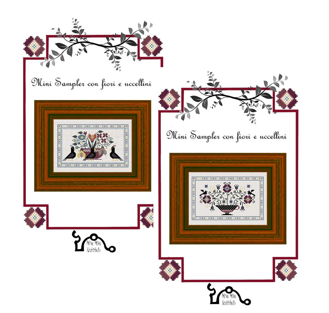 Mini Sampler Couple PDF Cross Stitch Mini Sampler Couple Flowers and ...