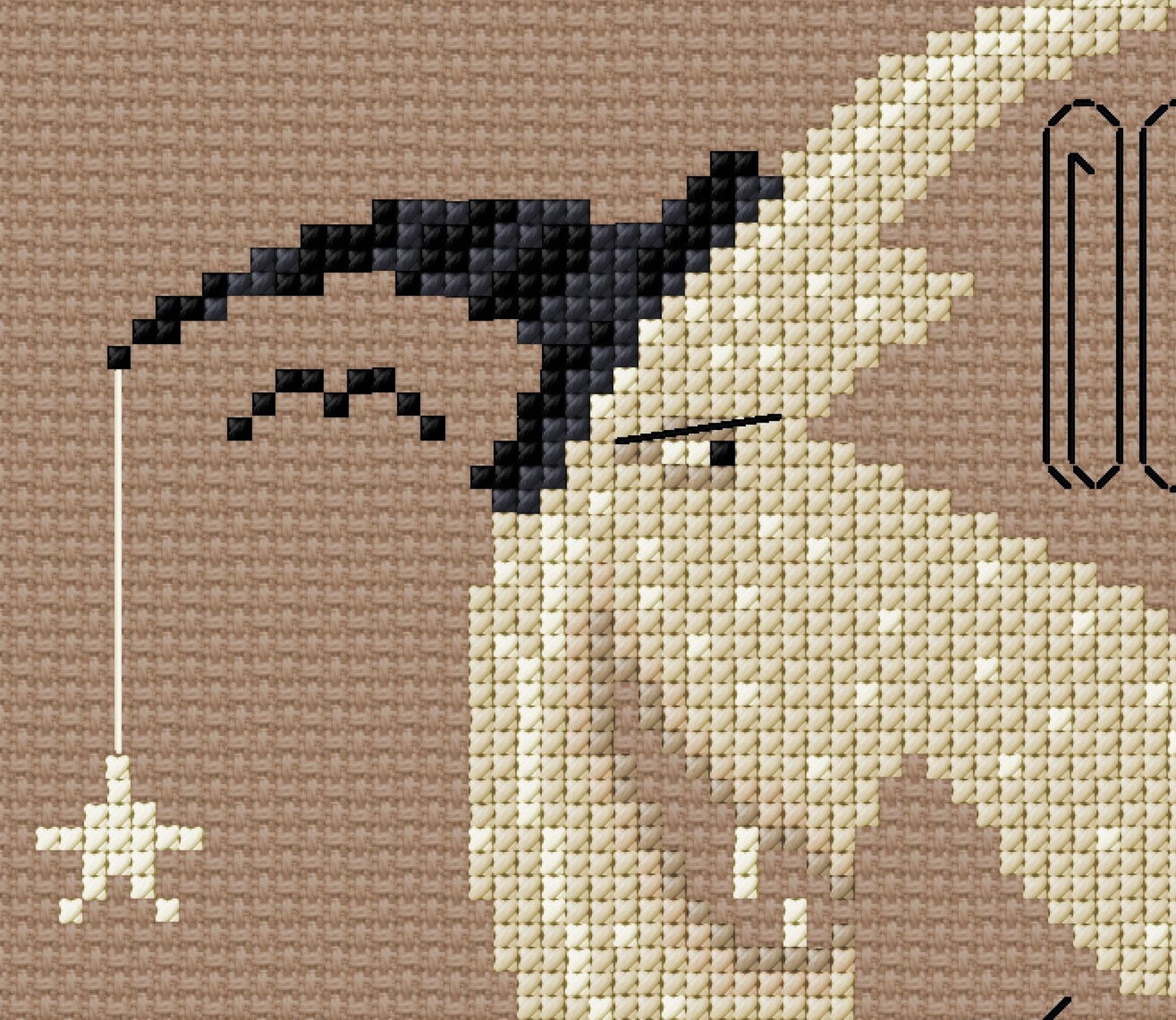 October Moon - Primitive Cross Stitch - Vintage Cross Stitch Pattern in ...