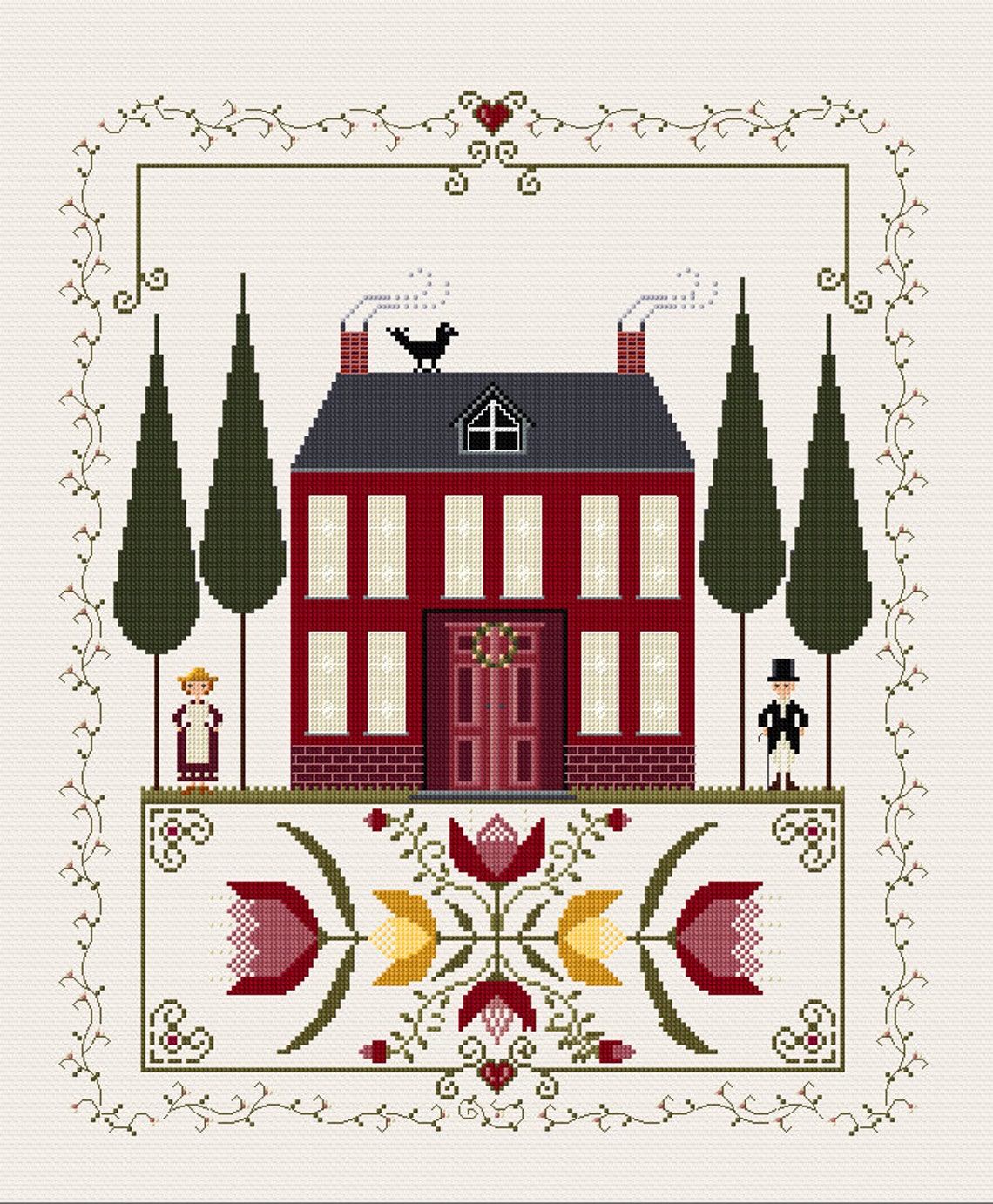 Red House- Cross Stitch Pattern Pdf - Red House Pattern - Etsy