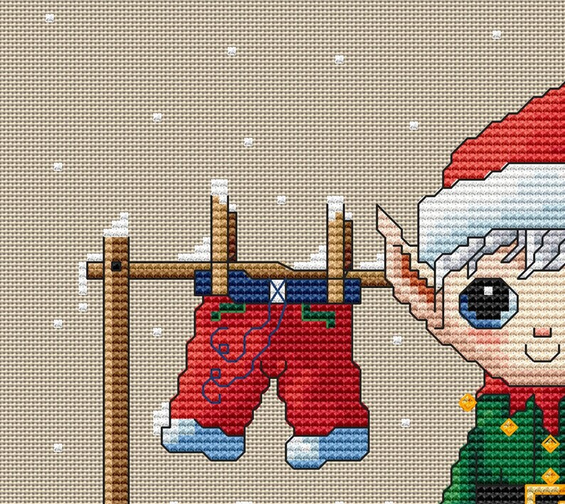 Santa's Favorite Elf Cross Stitch Chart - Digital PDF Pattern - Cute ...