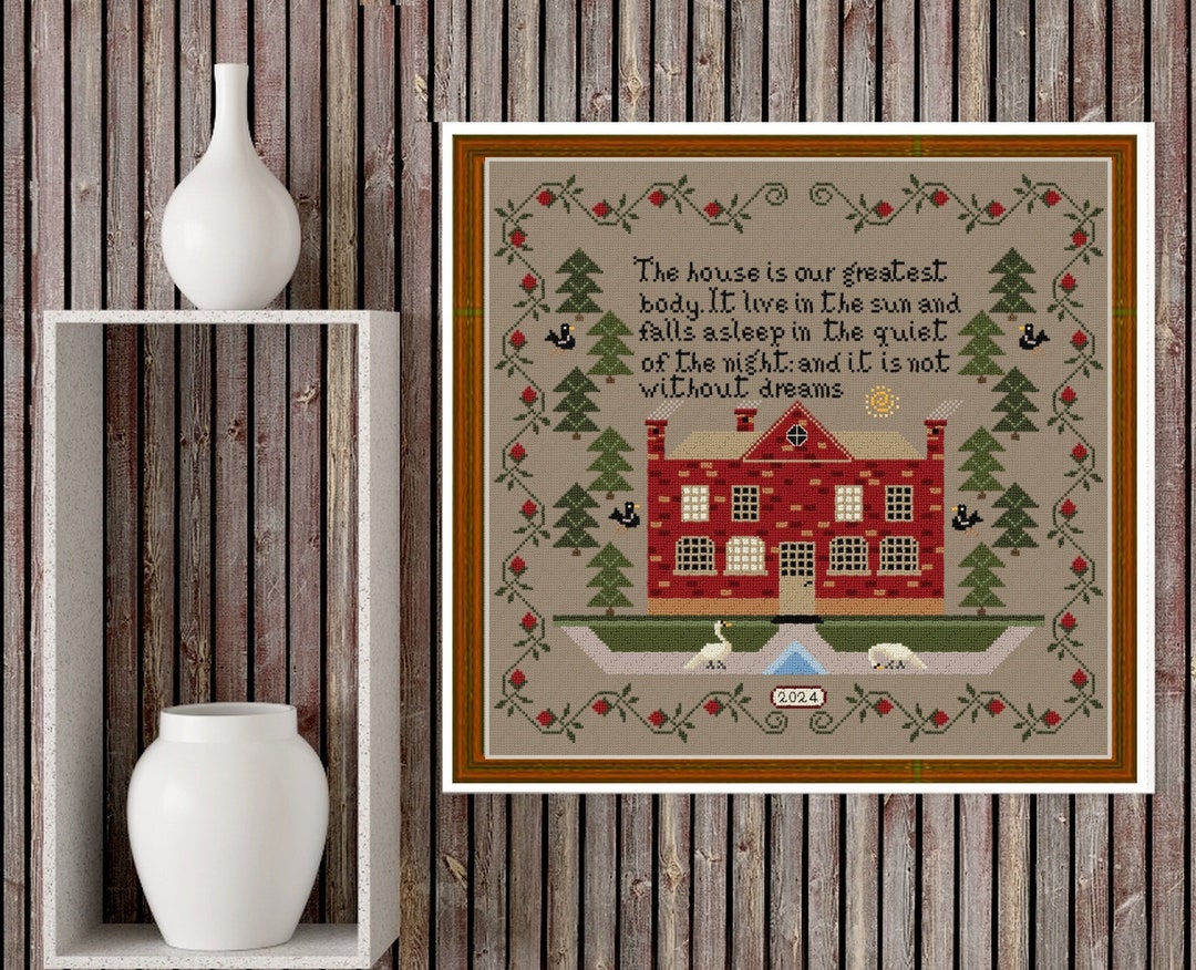 Red House Sampler-primitive Model Digital PDF - Etsy