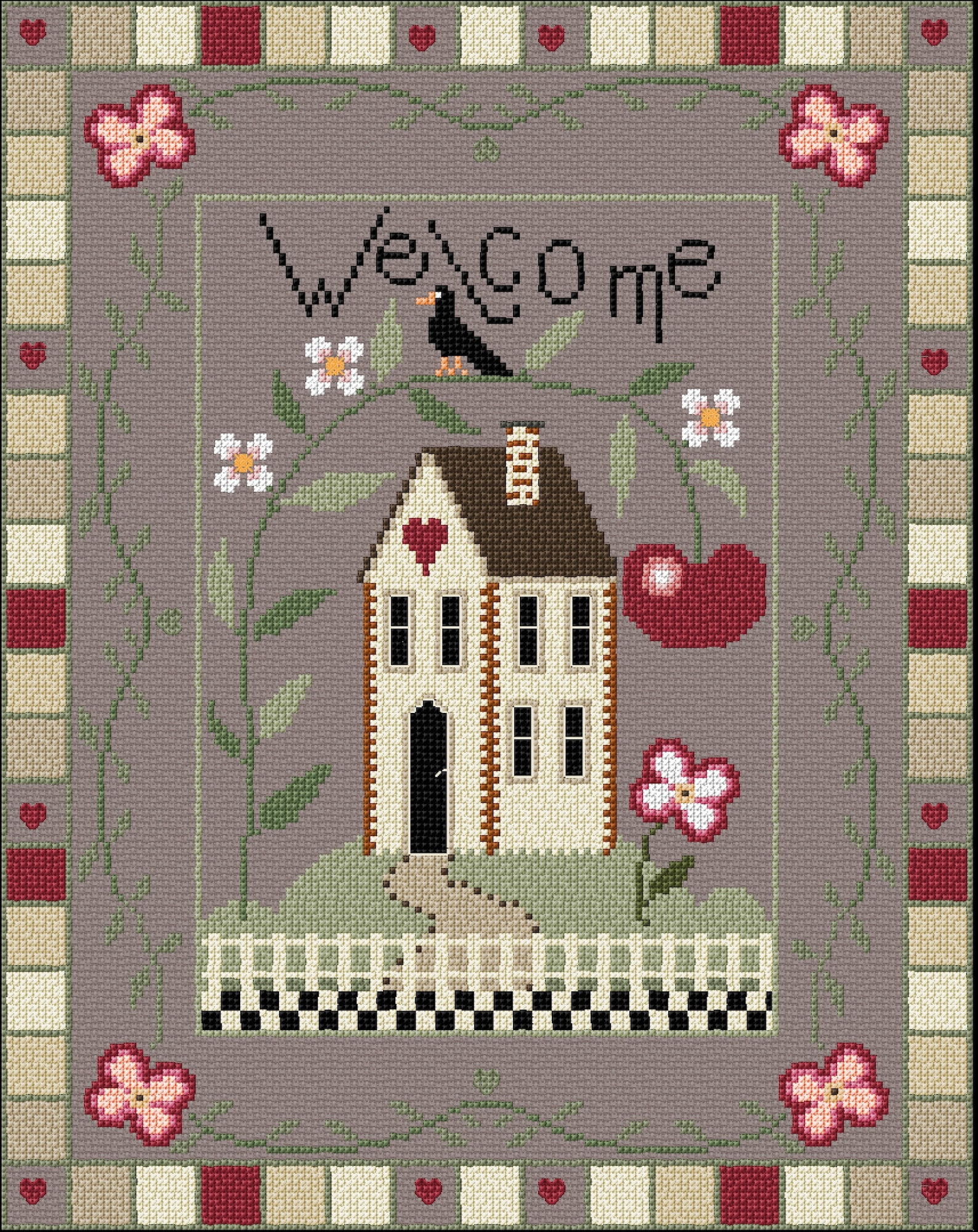 Welcome Home Cross Stitch Pattern PDF, Modern Cross Stitch, Home Sweet ...