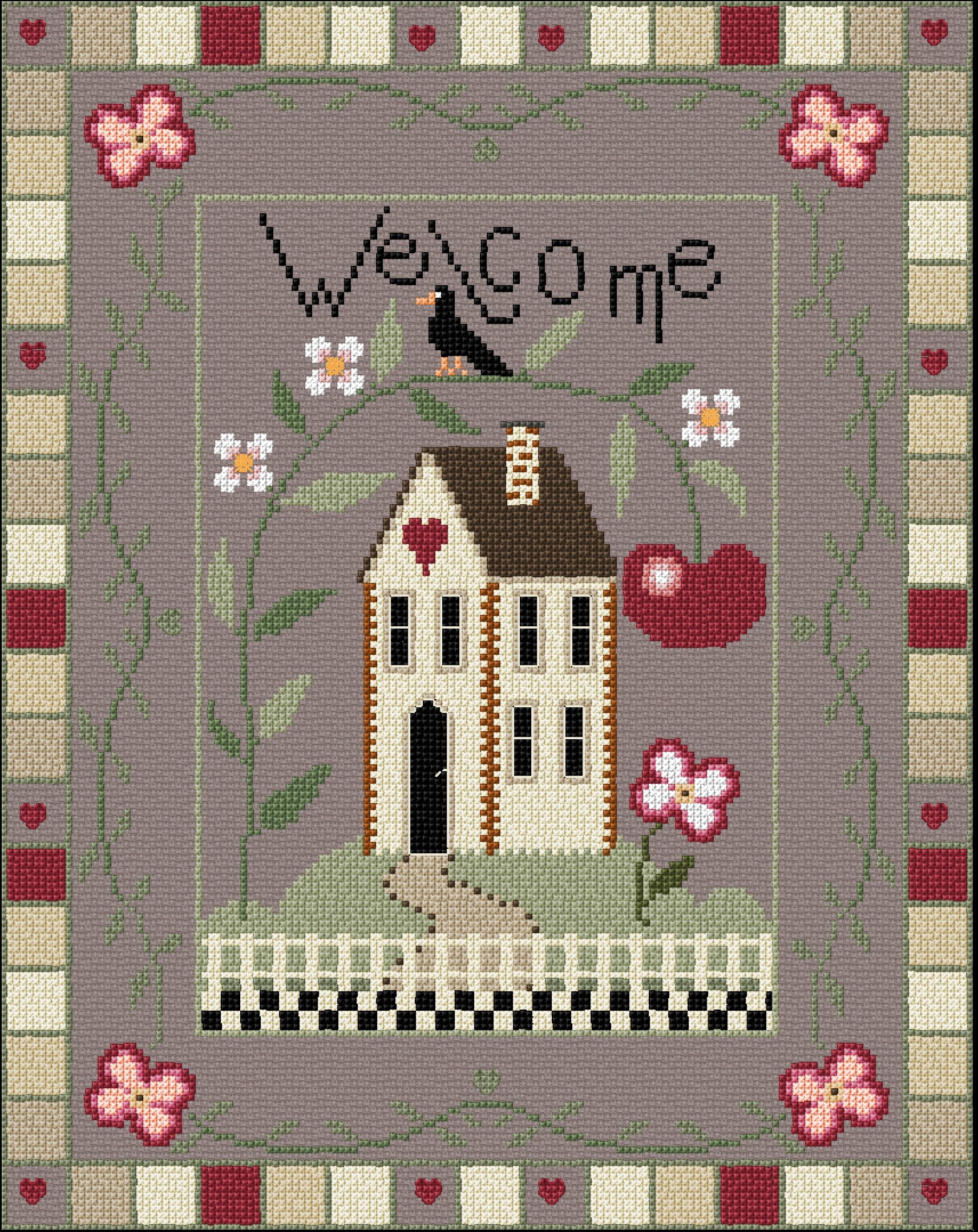 Welcome Home Cross Stitch Pattern PDF, Modern Cross Stitch, Home Sweet ...