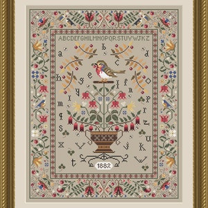 SAMPLER With the Bird- Cross Stitch Pattern PDF Instant Download Bird ...
