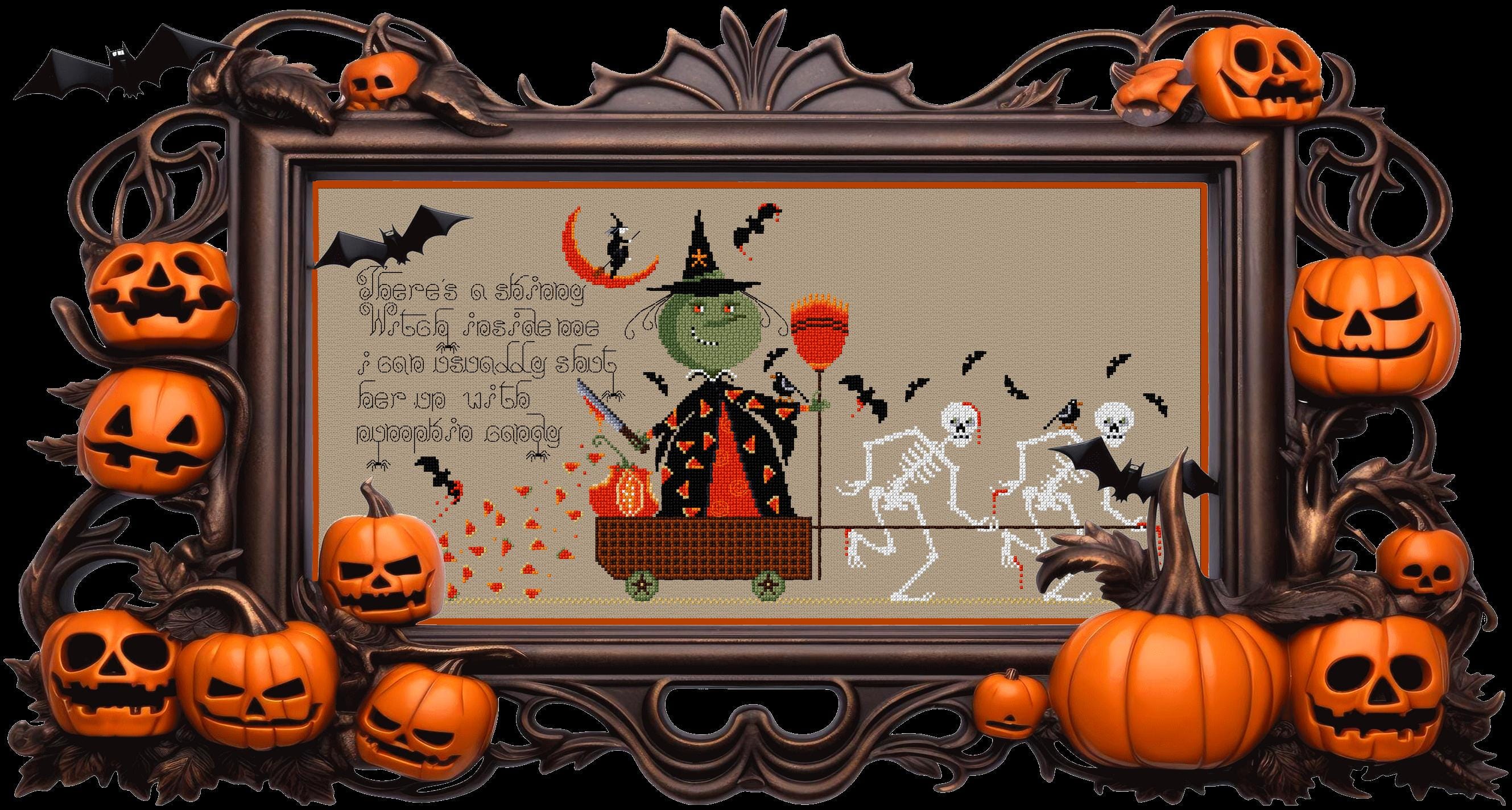 There's a Skinny Witch Inside Me...cross Stitch Pattern PDF- Halloween ...