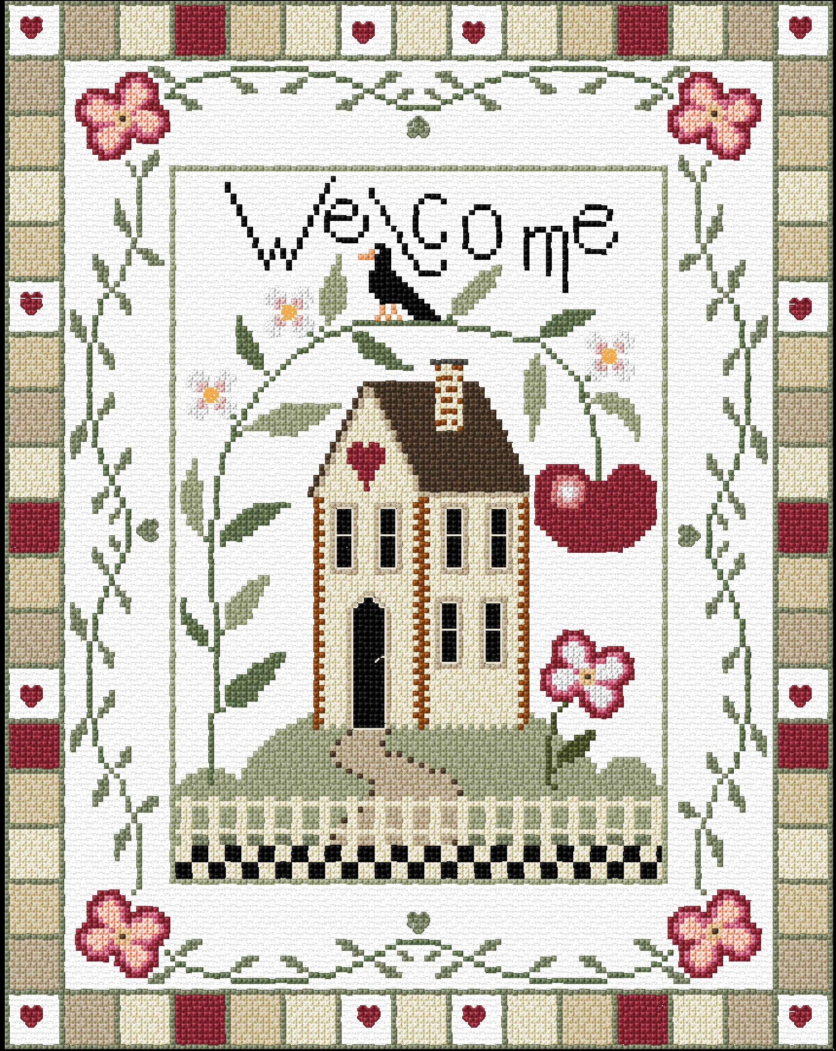Welcome Home Cross Stitch Pattern PDF, Modern Cross Stitch, Home Sweet ...