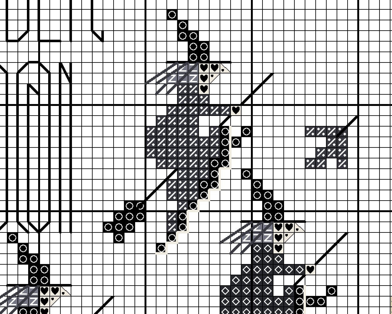 October Moon - Primitive Cross Stitch - Vintage Cross Stitch Pattern in ...