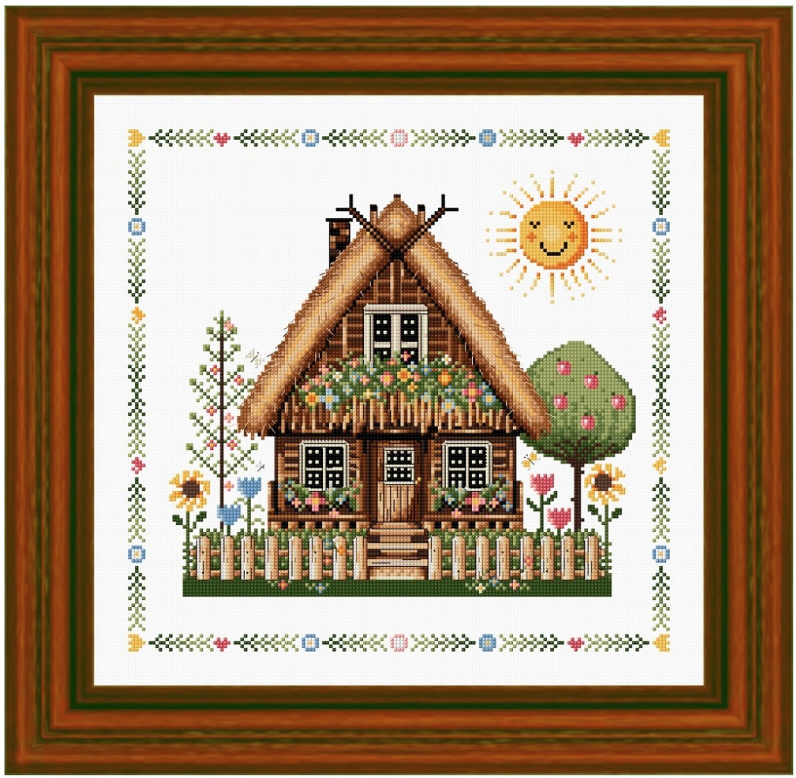 "country Cottage" Cross Stitch Pattern - Rustic Landscape Cross Stitch ...