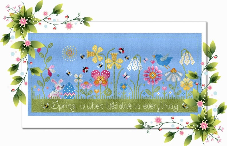 Spring is When Life's Alive in Everything- Cross Stitch Pattern ...