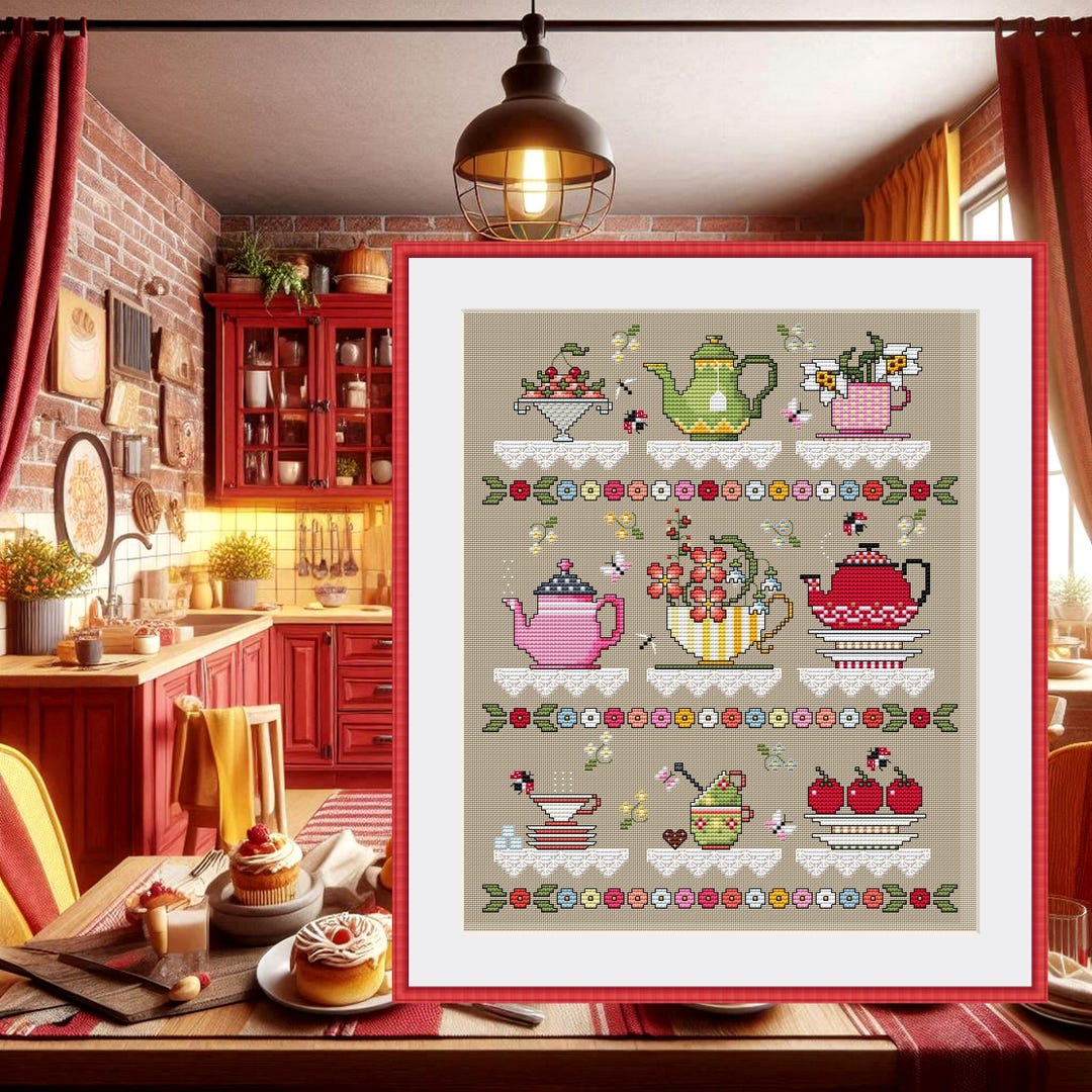 Cross Stitch Pattern for Kitchen, Home Decor, Kitchen Cross Stitch Pdf ...