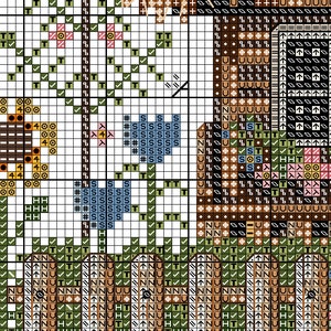 "country Cottage" Cross Stitch Pattern - Rustic Landscape Cross Stitch ...