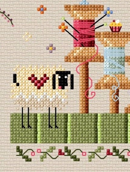 Spools and Sheep-love Cross Stitch Pattern, Sampler Spools-pdf ...