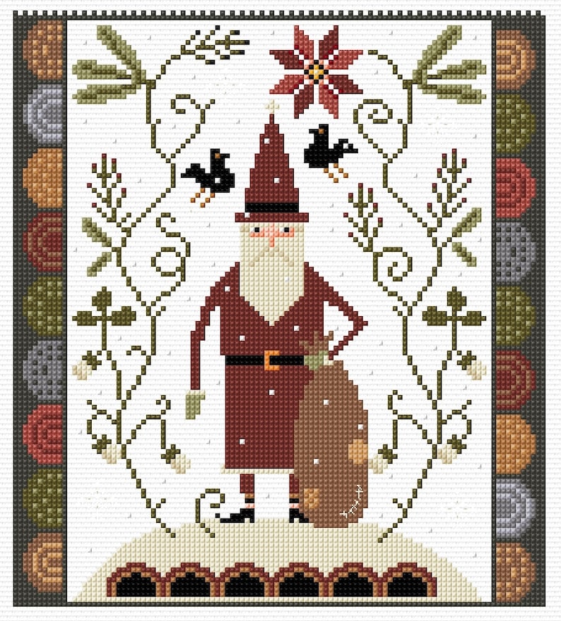 Santa Claus Cross-stitch-pattern PDF digital File Only, Nothing Will Be ...