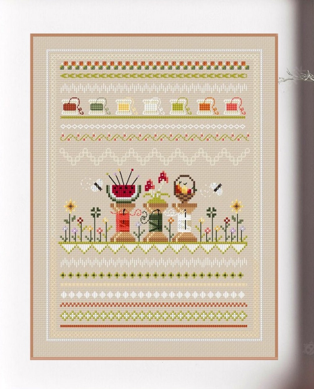 Thread Spool Sampler-pdf Pattern - Cross Stitch Pattern - Thread Spool ...