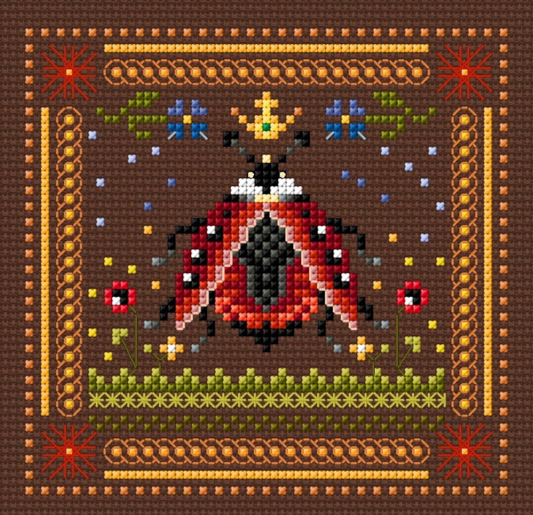 Ladybug, Cross Stitch Pattern PDF- Lucky Ladybug PDF Pattern - Etsy