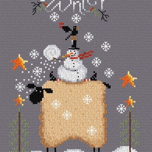 Cross Stitch Pattern Winter -primitive Vintage Xstitch Pdf-digital ...
