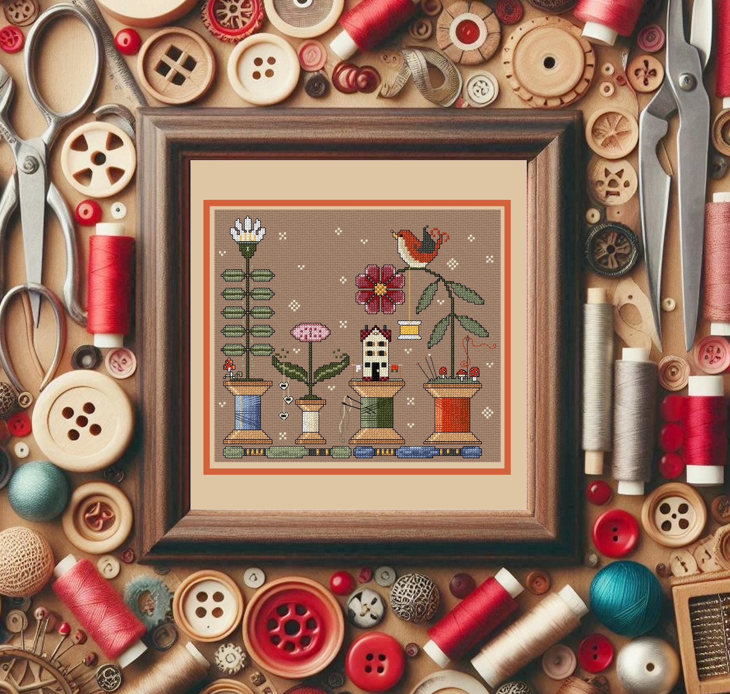 Sewing Cross Stitch Pattern, Instant Download PDF, Counted Cross Stitch ...