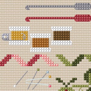 Cross Stitch Pattern Sampler Spools and Threads Digital PDF File - Etsy
