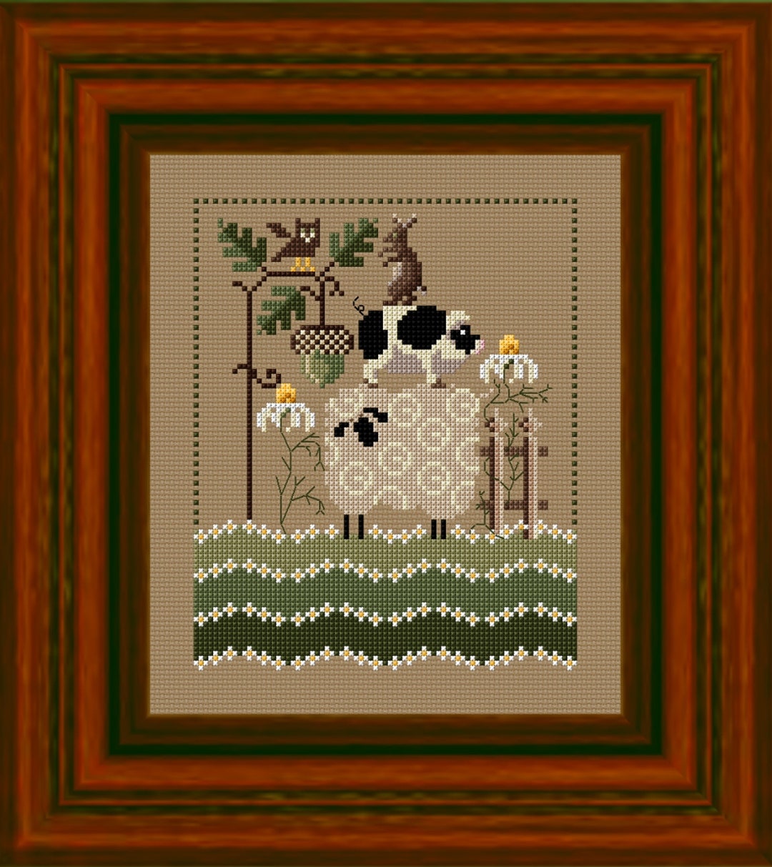 Spring- Primitive Cross Stitch Pattern PDF - Etsy