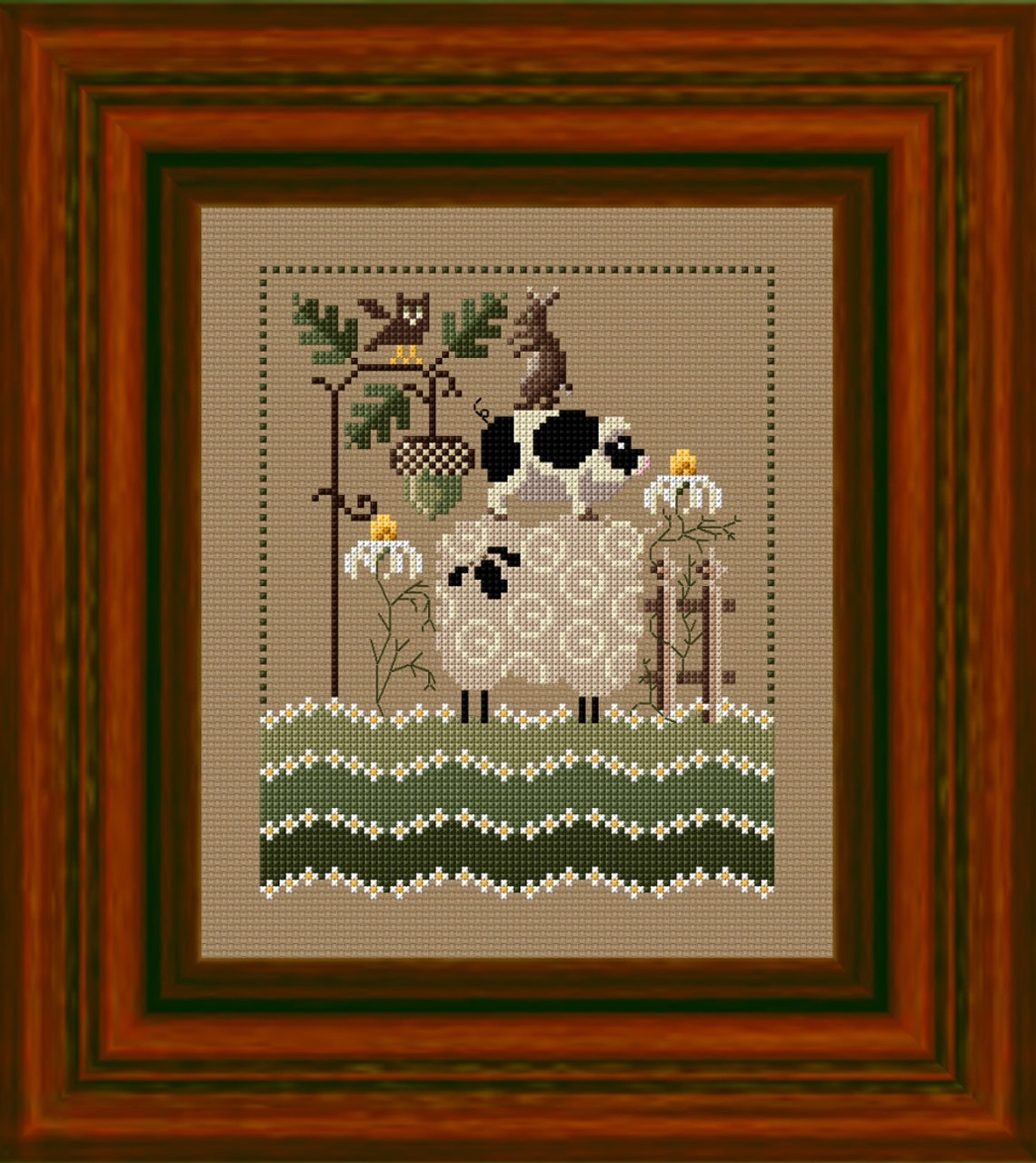 Spring Primitive Cross Stitch Pattern PDF - Etsy