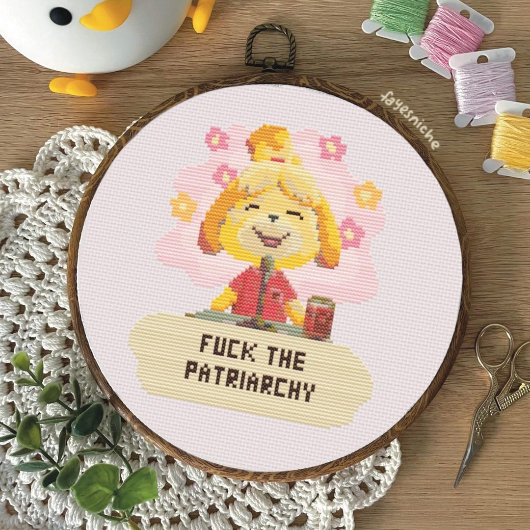 Isabelle | Cross Stitch Pattern | Cozy Gamer Decor | F the Patriarchy ...