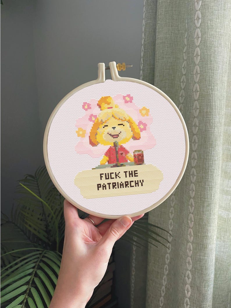 Isabelle | Cross Stitch Pattern | Cozy Gamer Decor | F the Patriarchy ...
