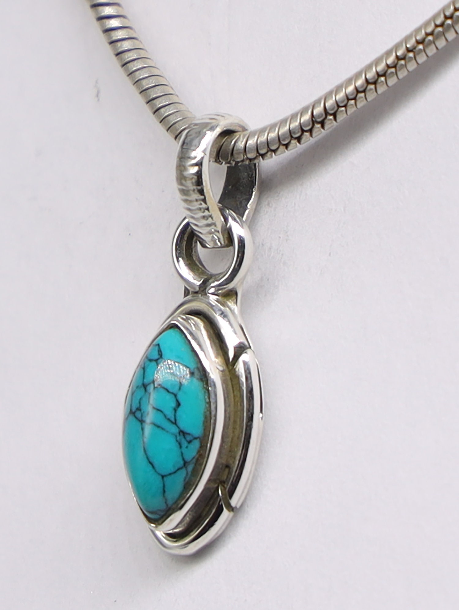Natural Turquoise Pendant 925 Sterling Silver Pendant - Etsy