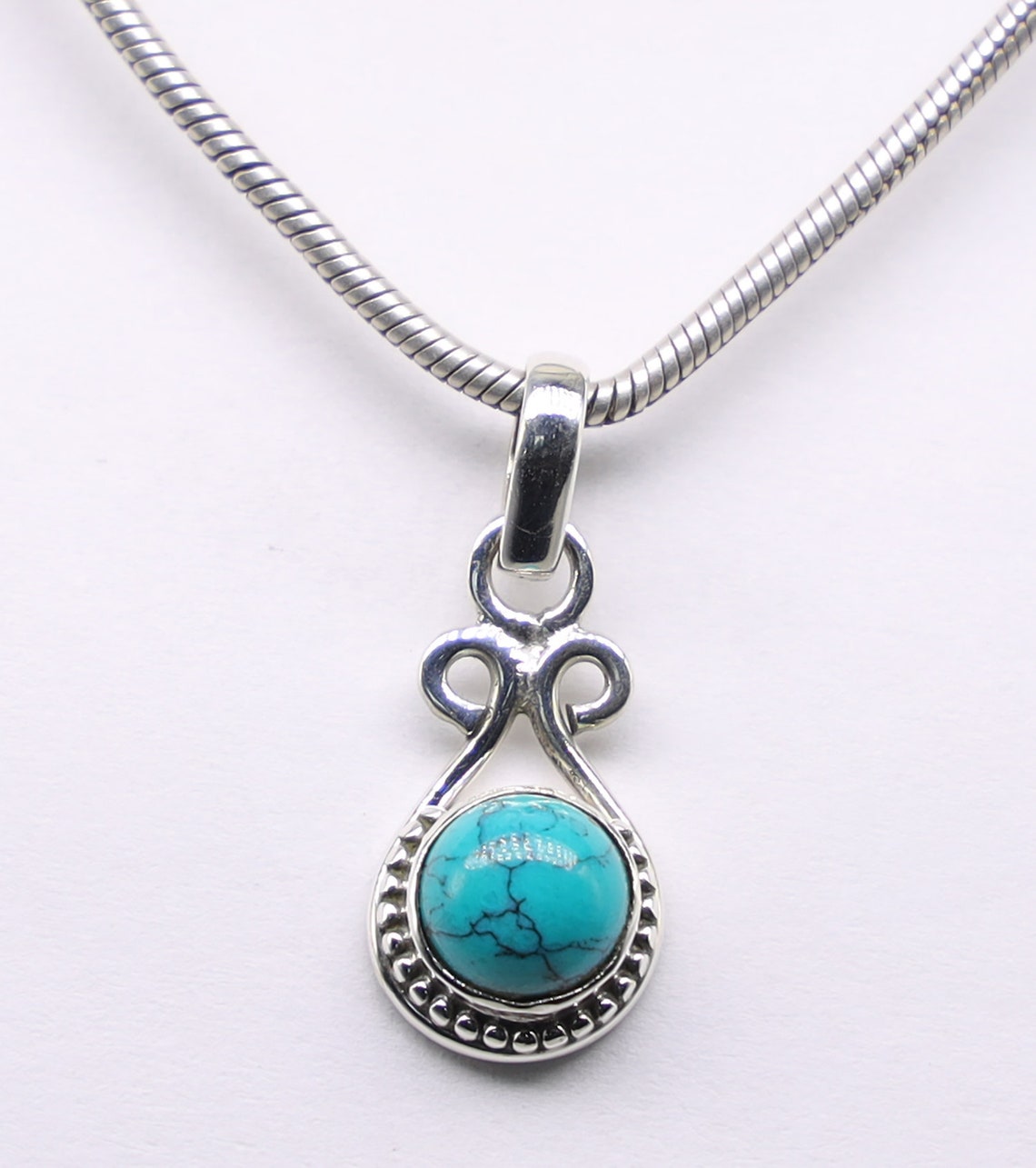 Natural Turquoise Pendant, 925 Sterling Silver Pendant, Turquoise ...