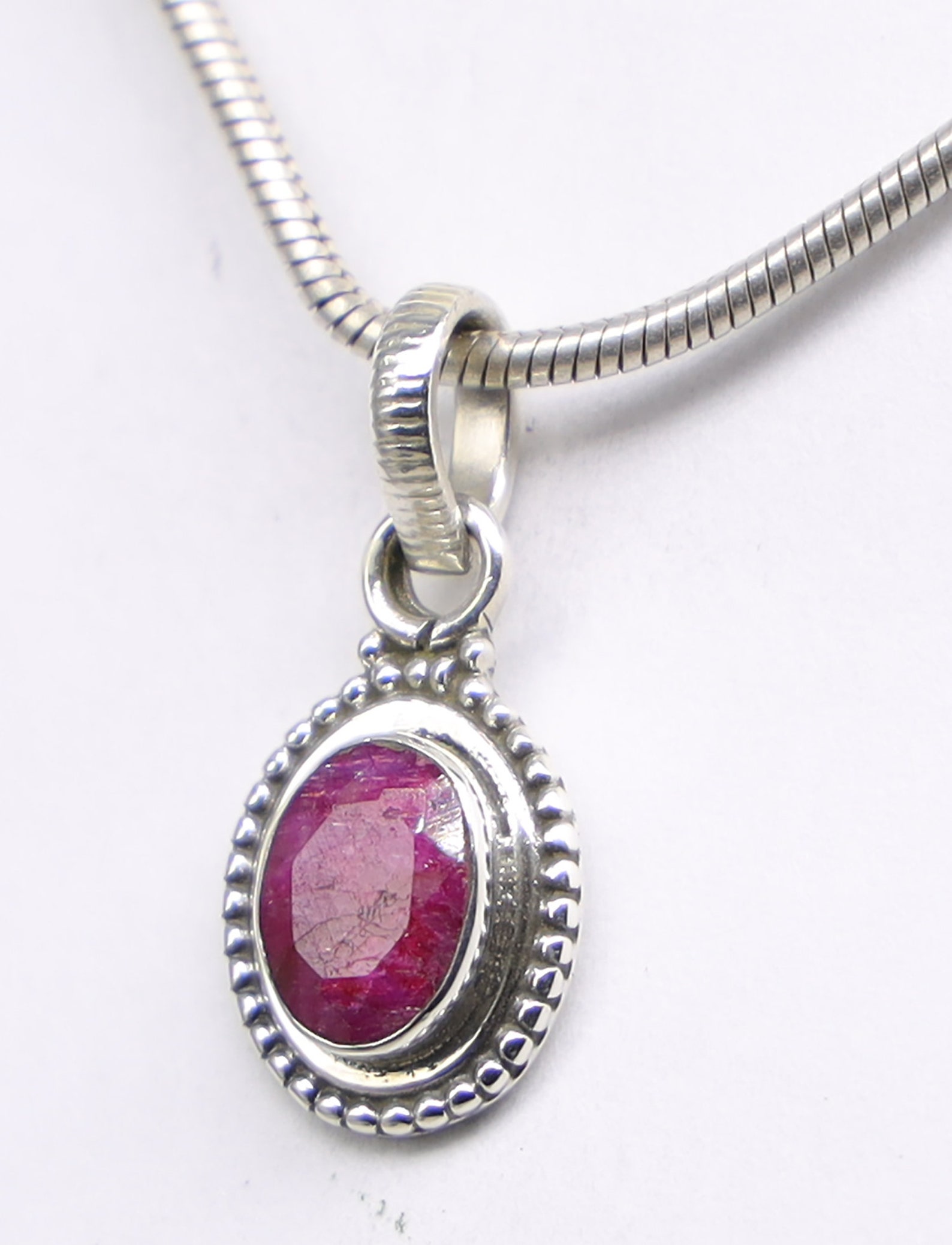 Natural Ruby Pendant 925 Sterling Silver Pendant Ruby - Etsy