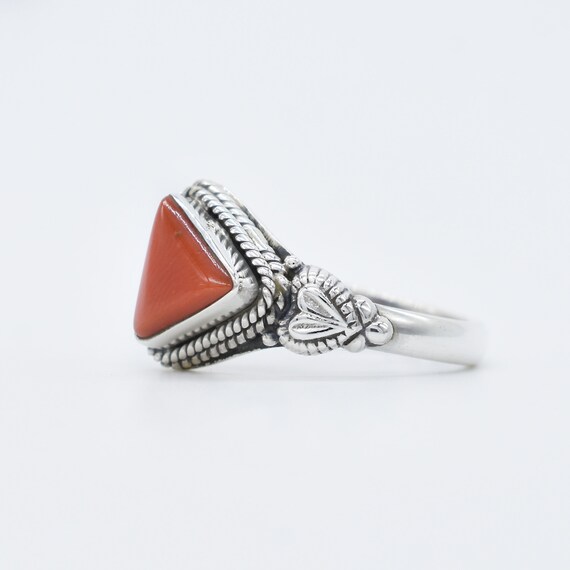 Natural Coral Ring 925 Sterling Silver Ring Coral Gemstone Free Shipping American Seller RJ 1476 Etsy
