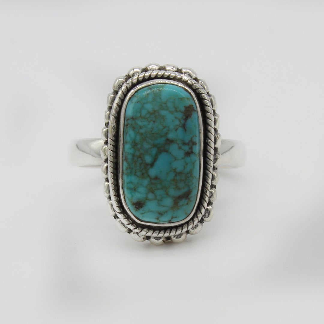 Natural Turquoise Ring, 925 Sterling Silver Ring, Turquoise Gemstone ...