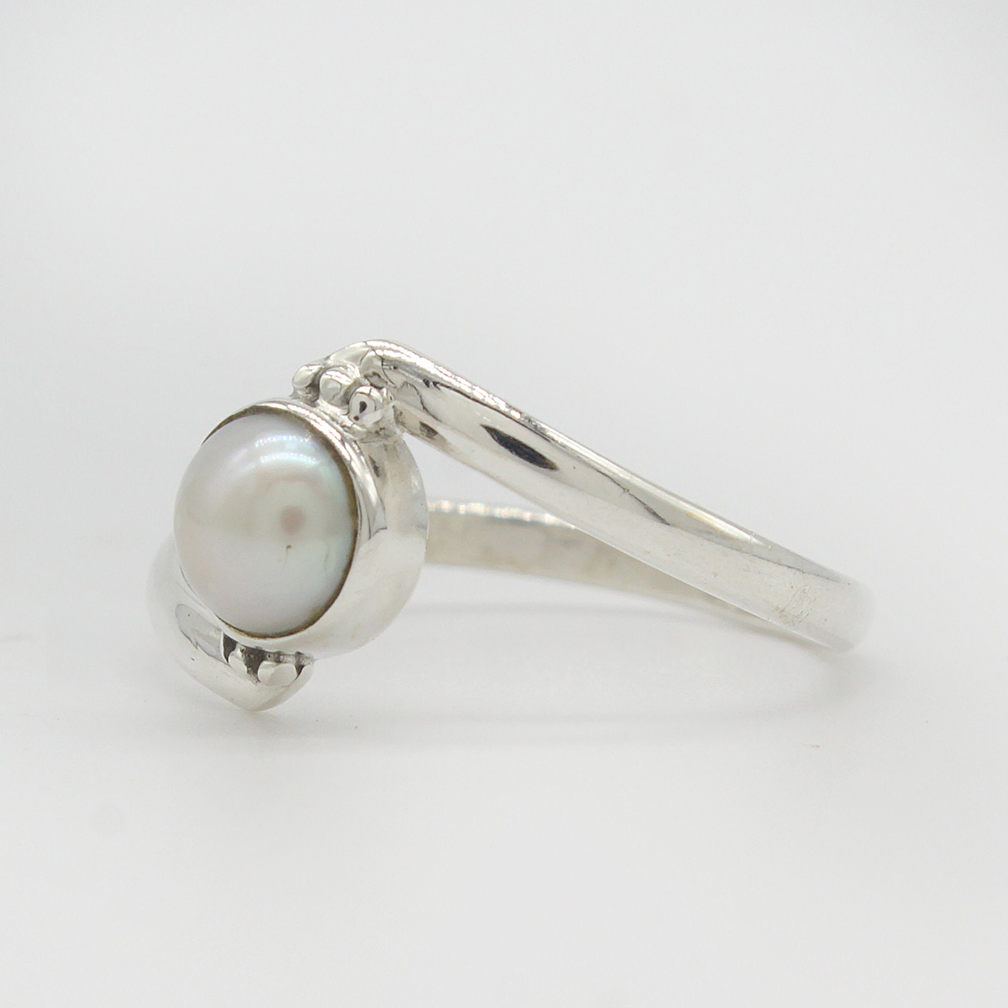 Natural Pearl Ring 925 Sterling Silver Ring Pearl Gemstone | Etsy