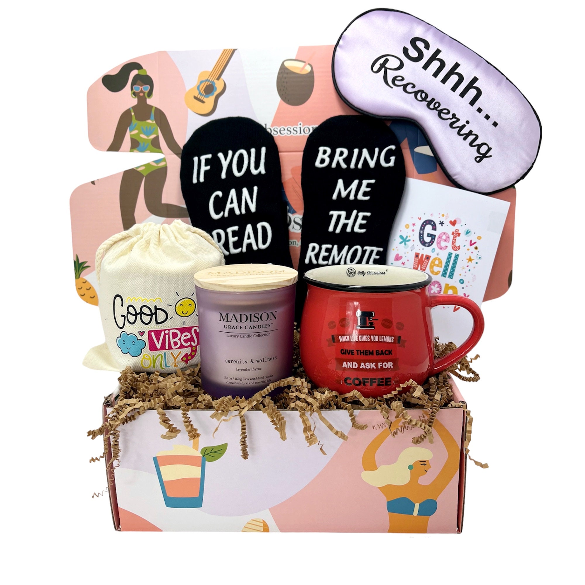 Thinking of You Get Well Soon Gift Basket Lavender | Post Surgery Care ...
