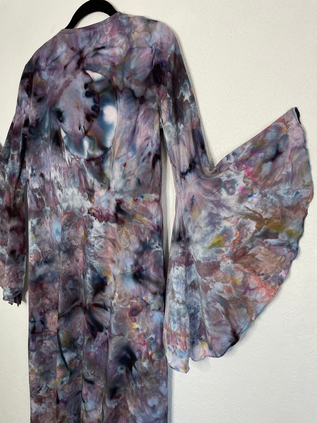 Magical Tie Dye Ruffle Sleeve Robe, One of a Kind Tie Dye, Fantasy ...