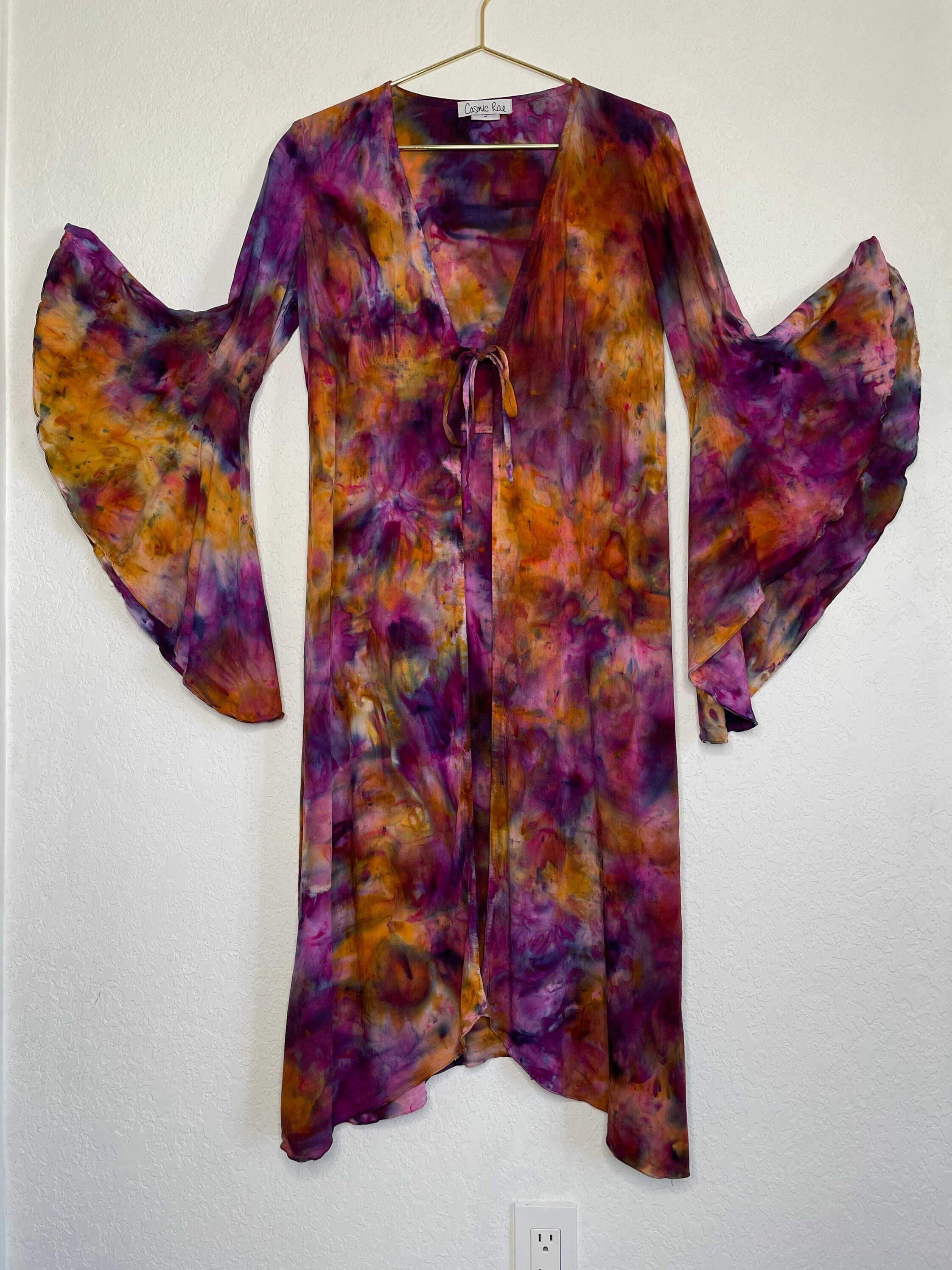 Magical Tie Dye Ruffle Sleeve Robe One of a Kind Tie Dye - Etsy