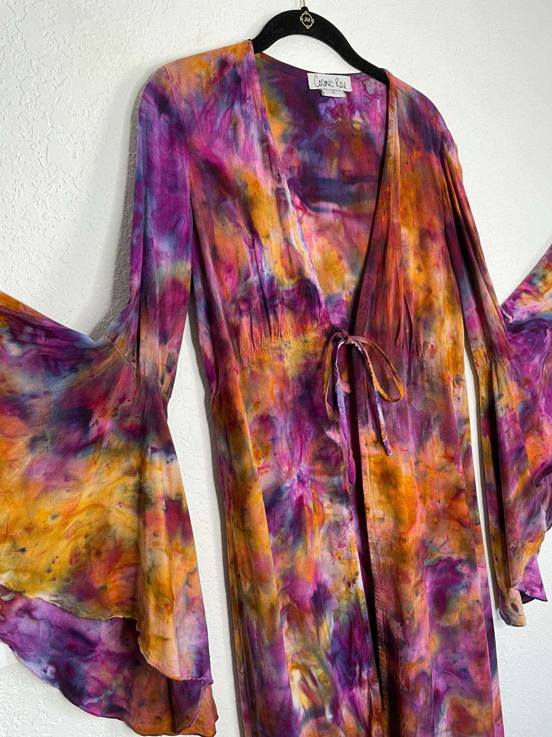 Magical Tie Dye Ruffle Sleeve Robe One of a Kind Tie Dye - Etsy