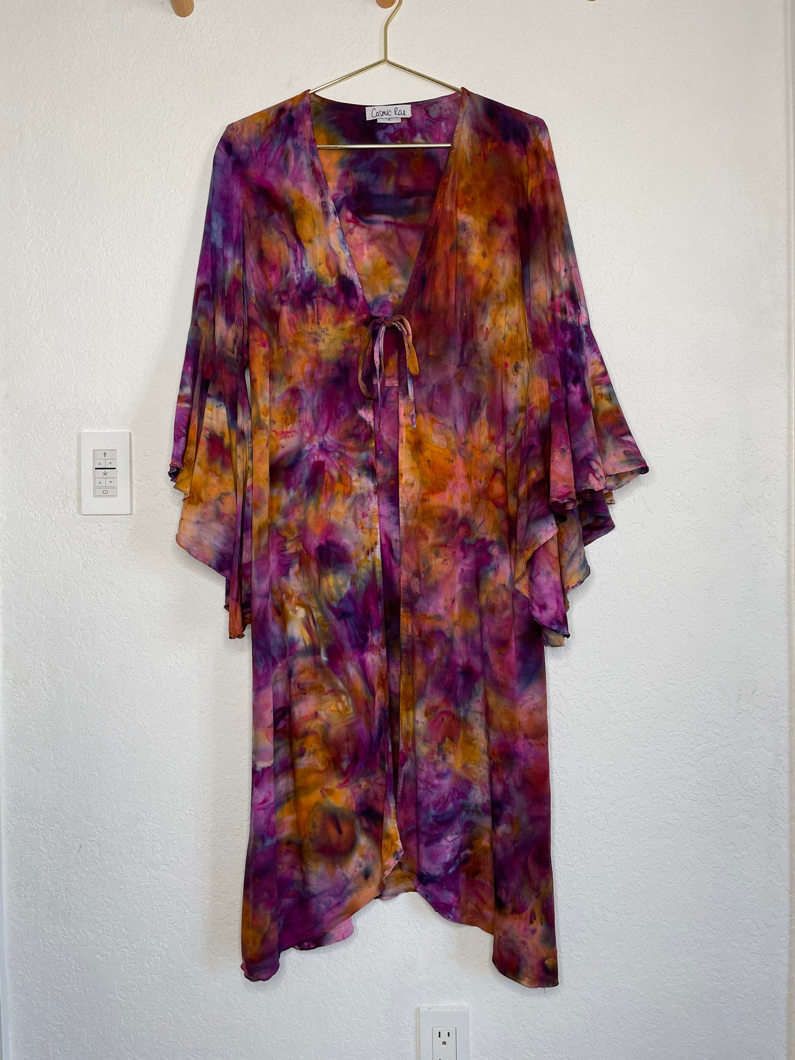 Magical Tie Dye Ruffle Sleeve Robe One of a Kind Tie Dye - Etsy