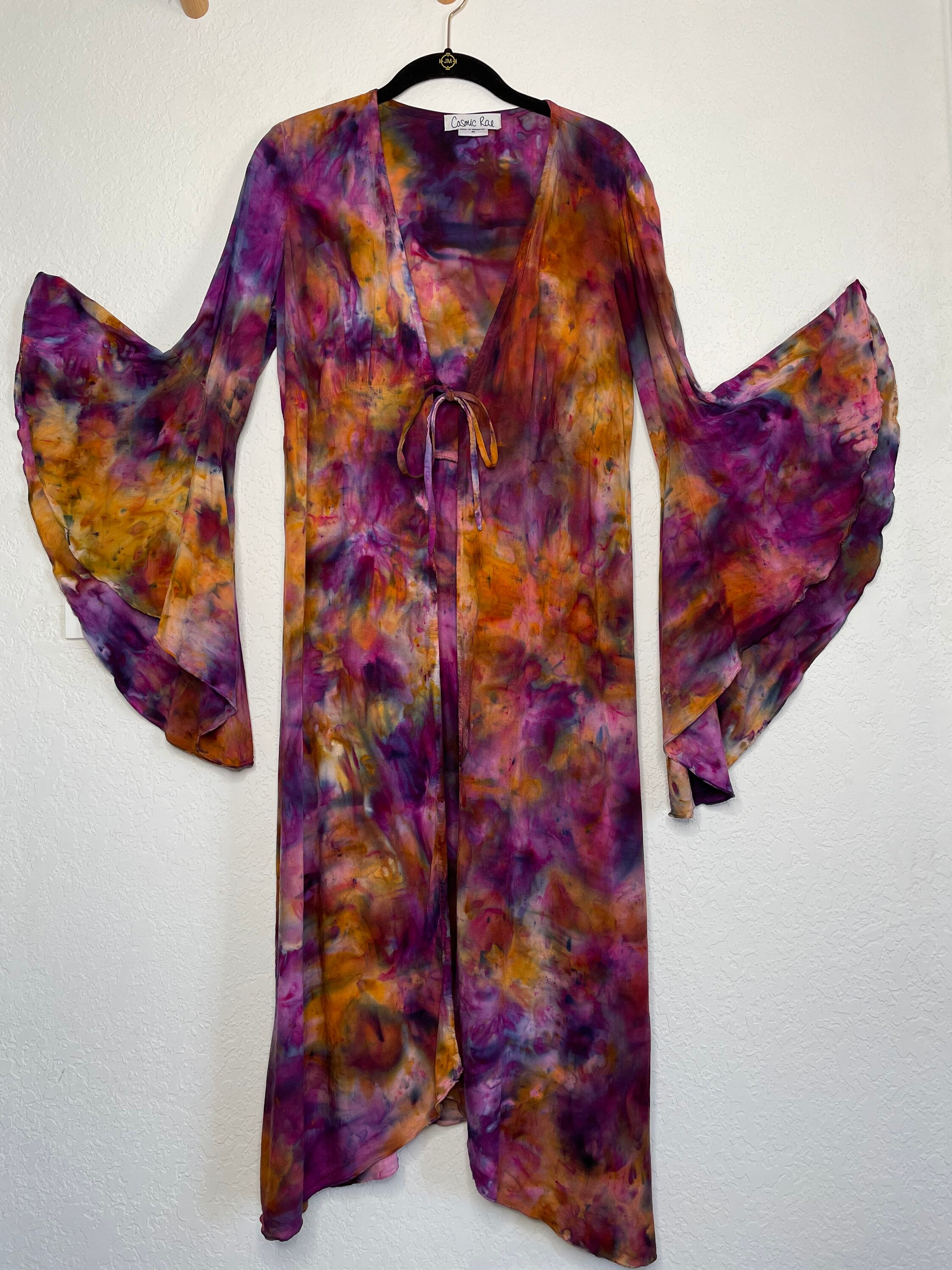 Magical Tie Dye Ruffle Sleeve Robe One of a Kind Tie Dye - Etsy