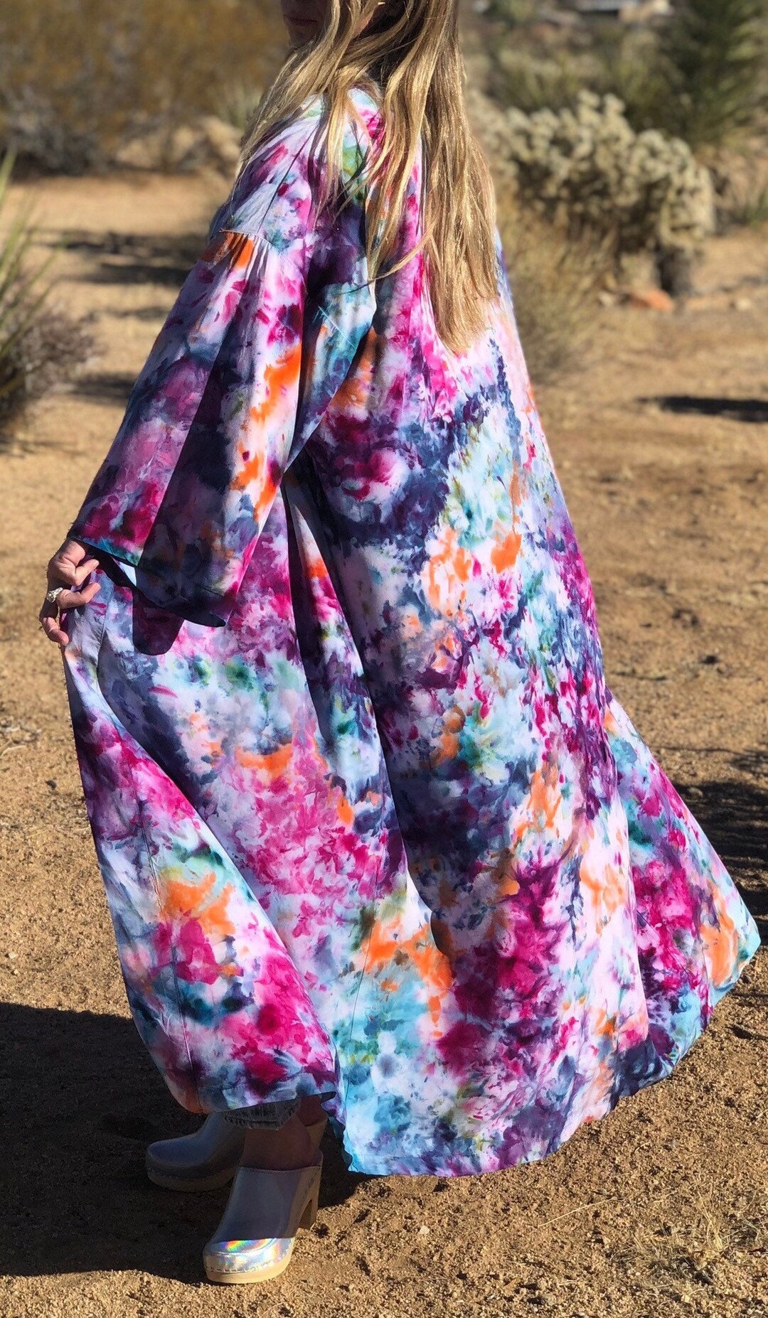 Tie Dye Robe, Hand Dyed Kimono, Bathrobe, Mumu for Women, Cover-up ...