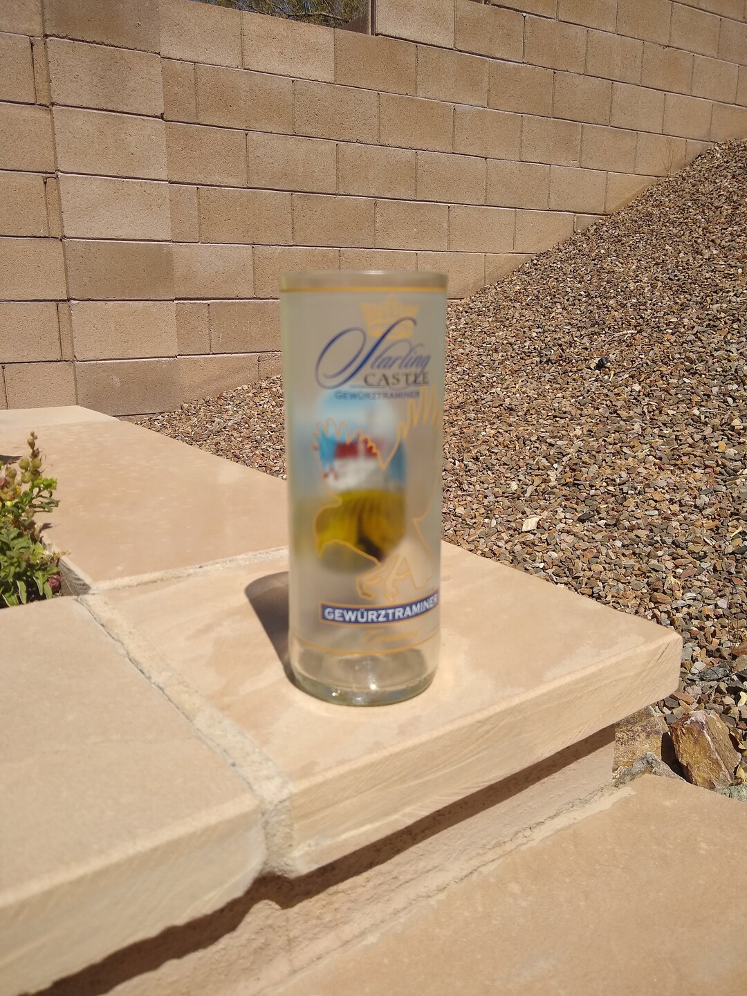 Starling Castle Gewurztraminer - Dishwasher-safe Wine Bottle Glass Vase ...
