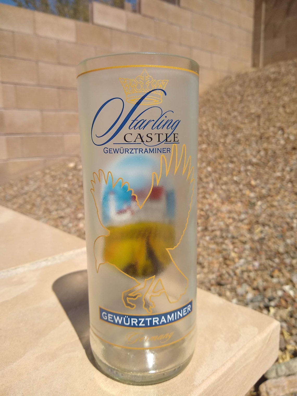 Starling Castle Gewurztraminer - Dishwasher-safe Wine Bottle Glass Vase ...