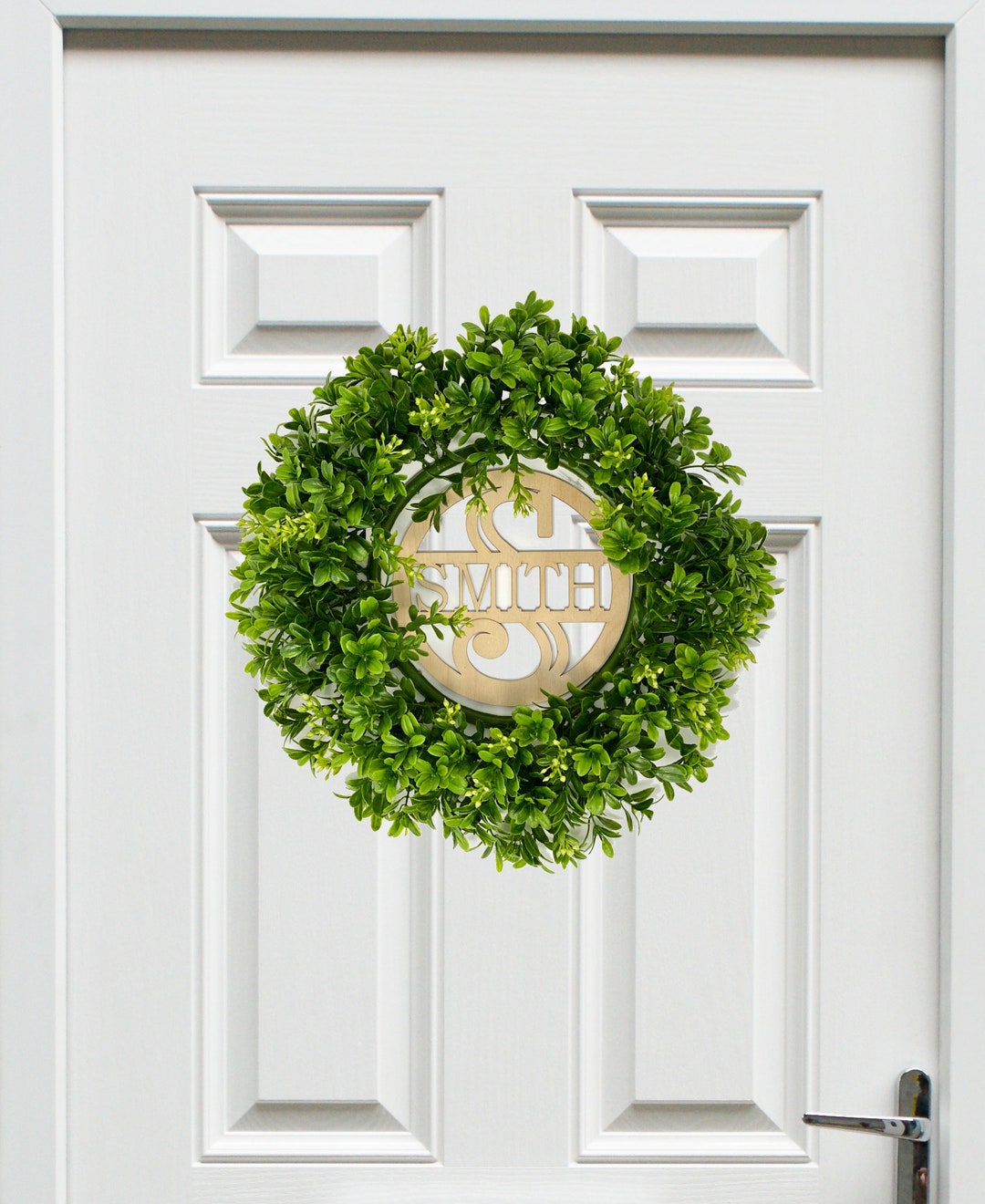 Personalized Monogram Wreath Insert (custom Wooden Name Circlular Round ...