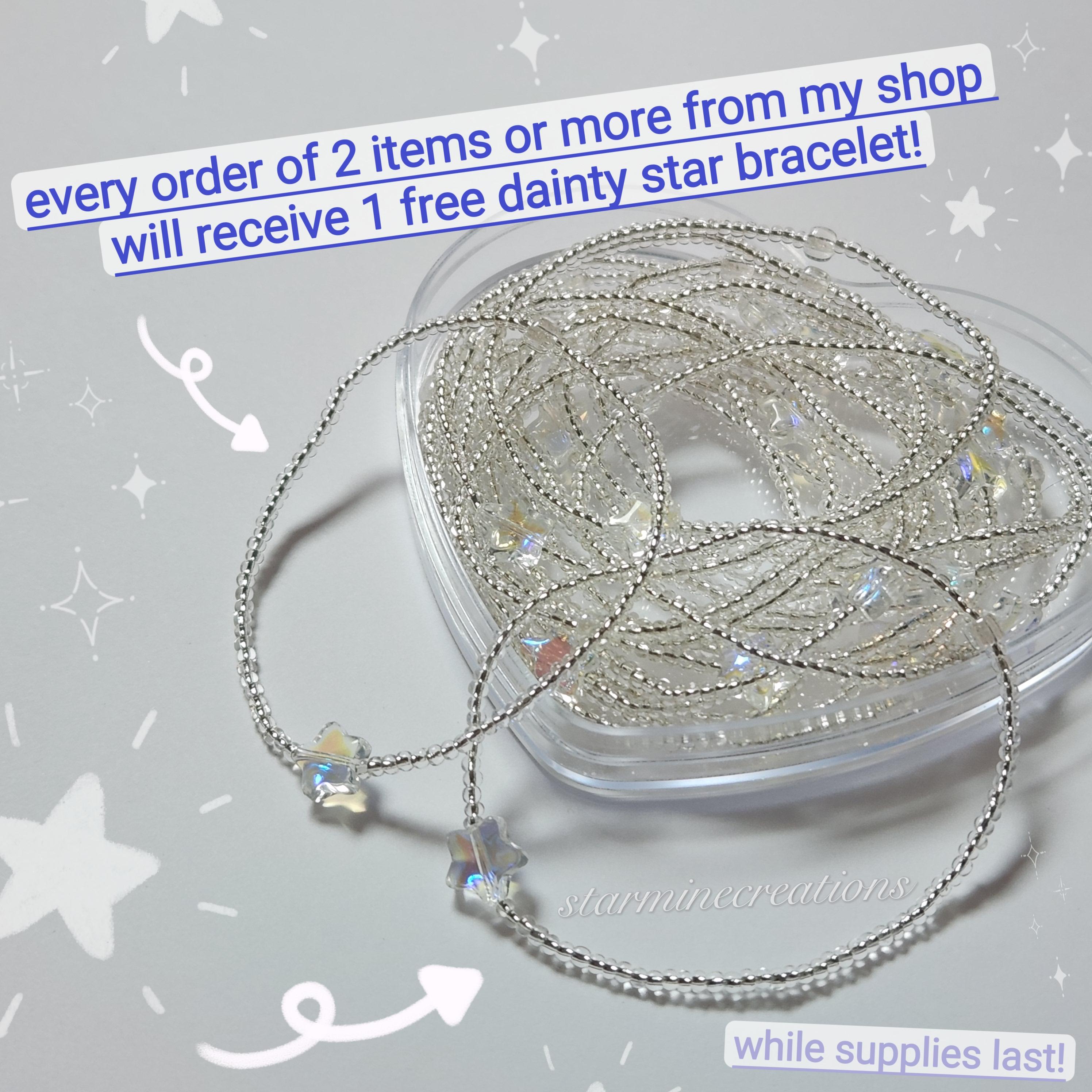 Cyber Stars 2 Phone Straps ~ Beaded Keychain Clear Silver Alt Gothic ...