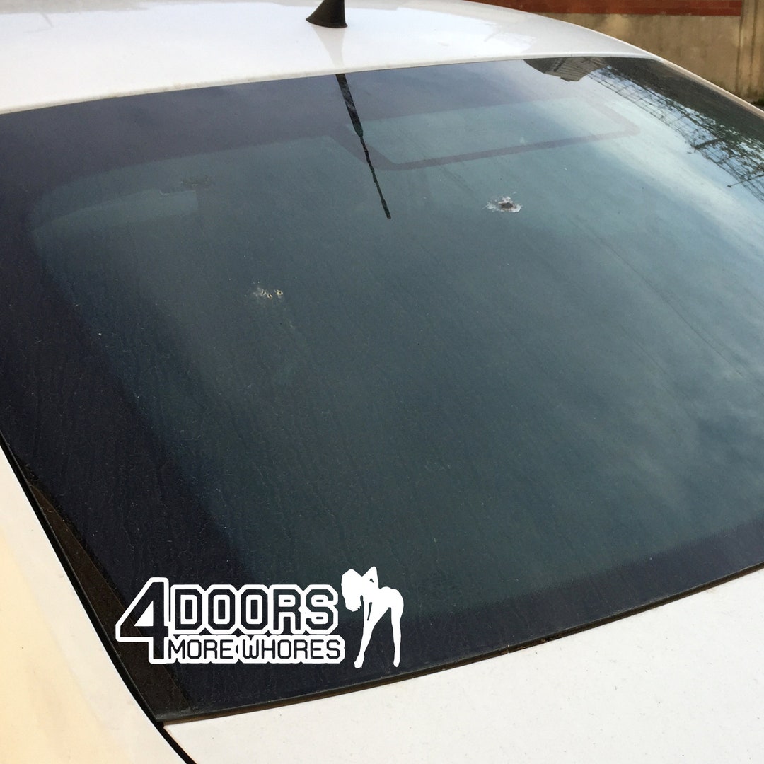 4 Doors More Whores Auto Decal Sticker for Vehicles, Inappropriate ...