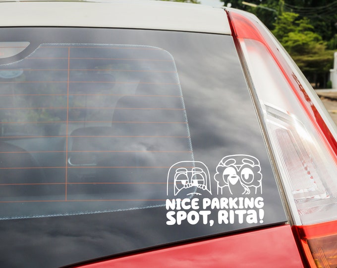 Nice Parking Spot Rita, Bluey Auto Decal Sticker for Vehicles ...