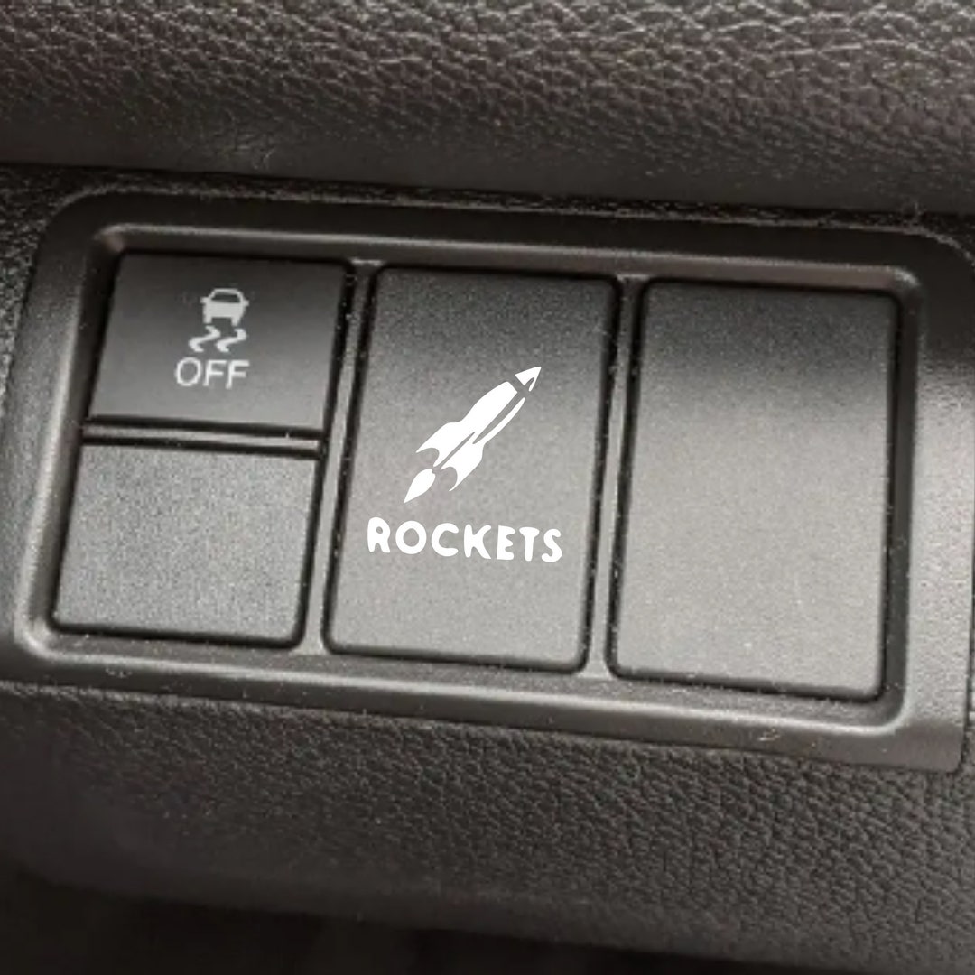 Rockets Blank Button Decal for Car | Blank Button Car Sticker | Funny ...