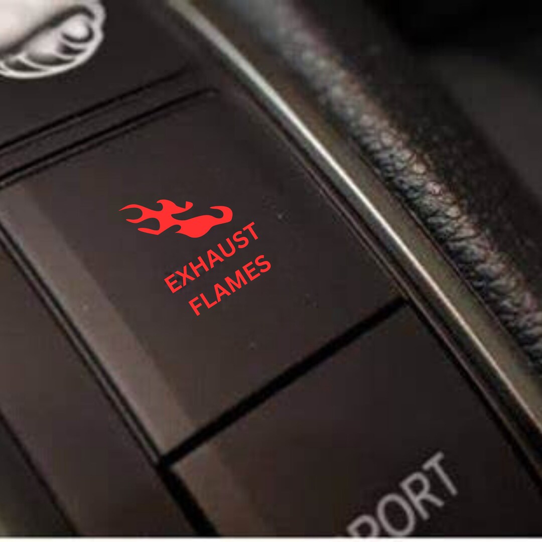 Exhaust Flames Blank Button Decal for Car | Blank Button Car Sticker ...