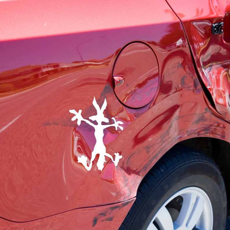 Wile E. Coyote Car Dent Sticker: Funny Auto Decal - Etsy