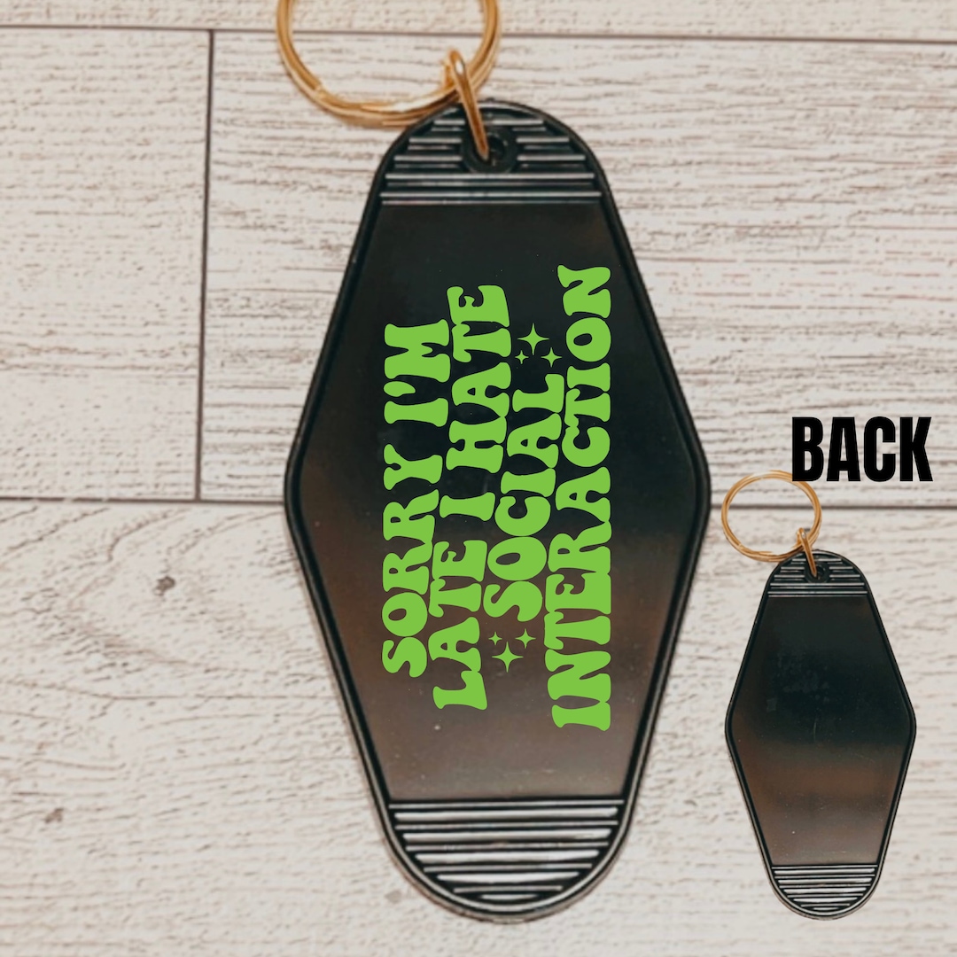 Sorry I'm Late Gen Z Retro Motel Keychain Small Gifts for Her Funny ...